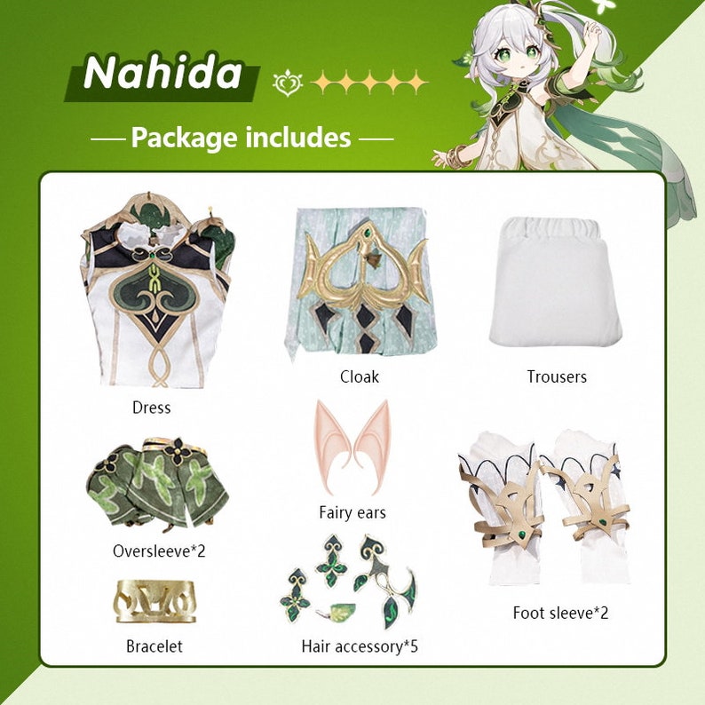 Genshin Impact Nahida Handmade Cosplay Complete Costume Nahida Wig - Etsy