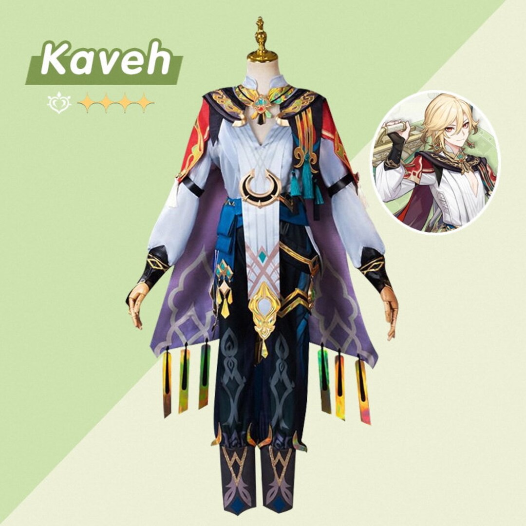 Genshin Impact Kaveh Handmade Cosplay Complete Costume Kaveh Brown Wig ...