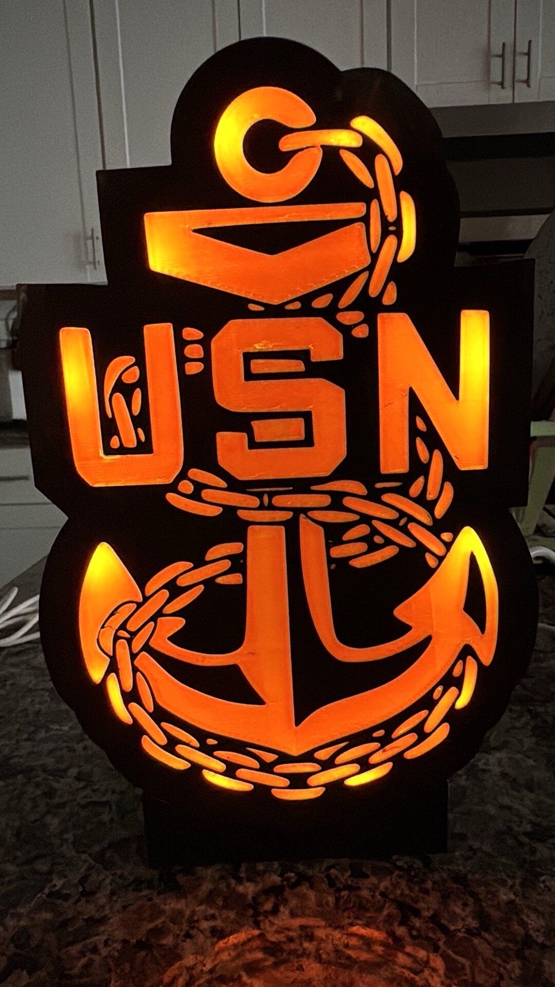 3D Printed Navy Chief, Senior Chief, Master Chief Light Box; Set is 100 ...