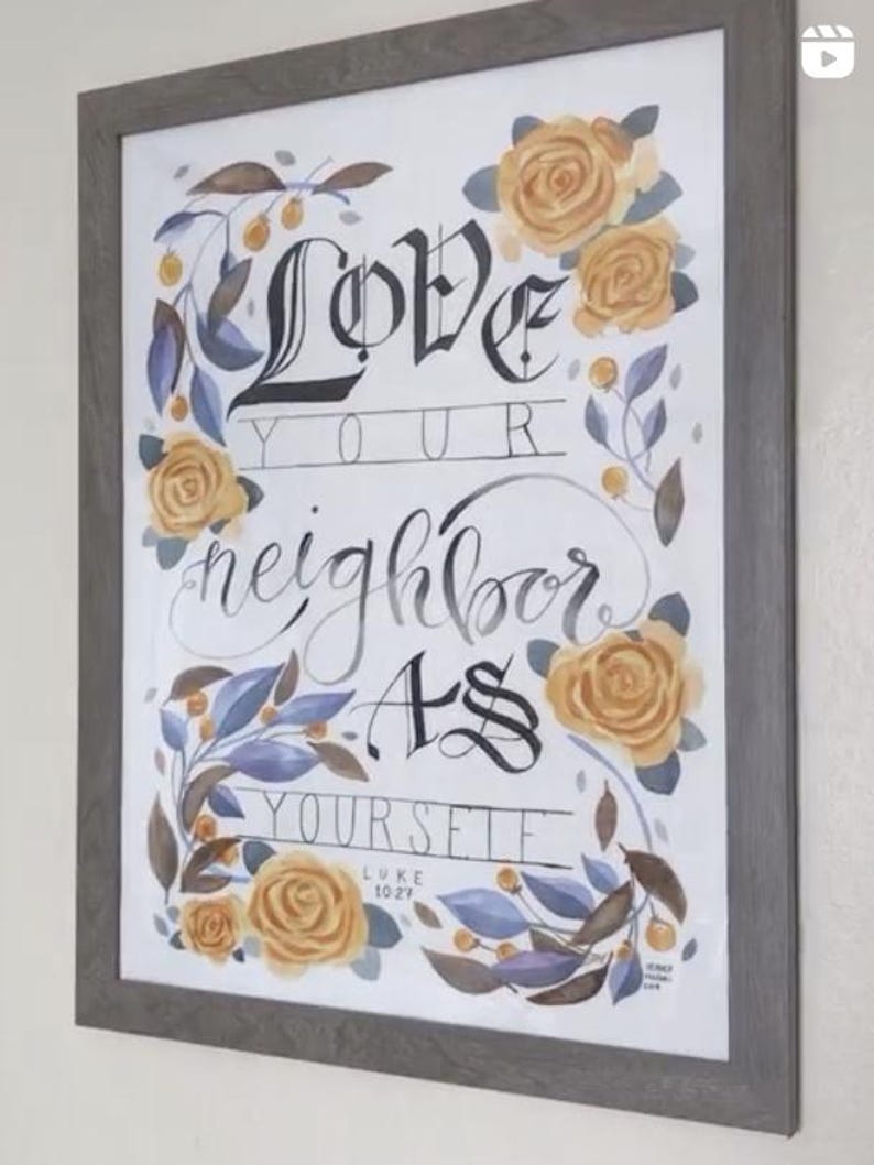 Custom Hand Lettering Calligraphy With Watercolor Flowers - Etsy