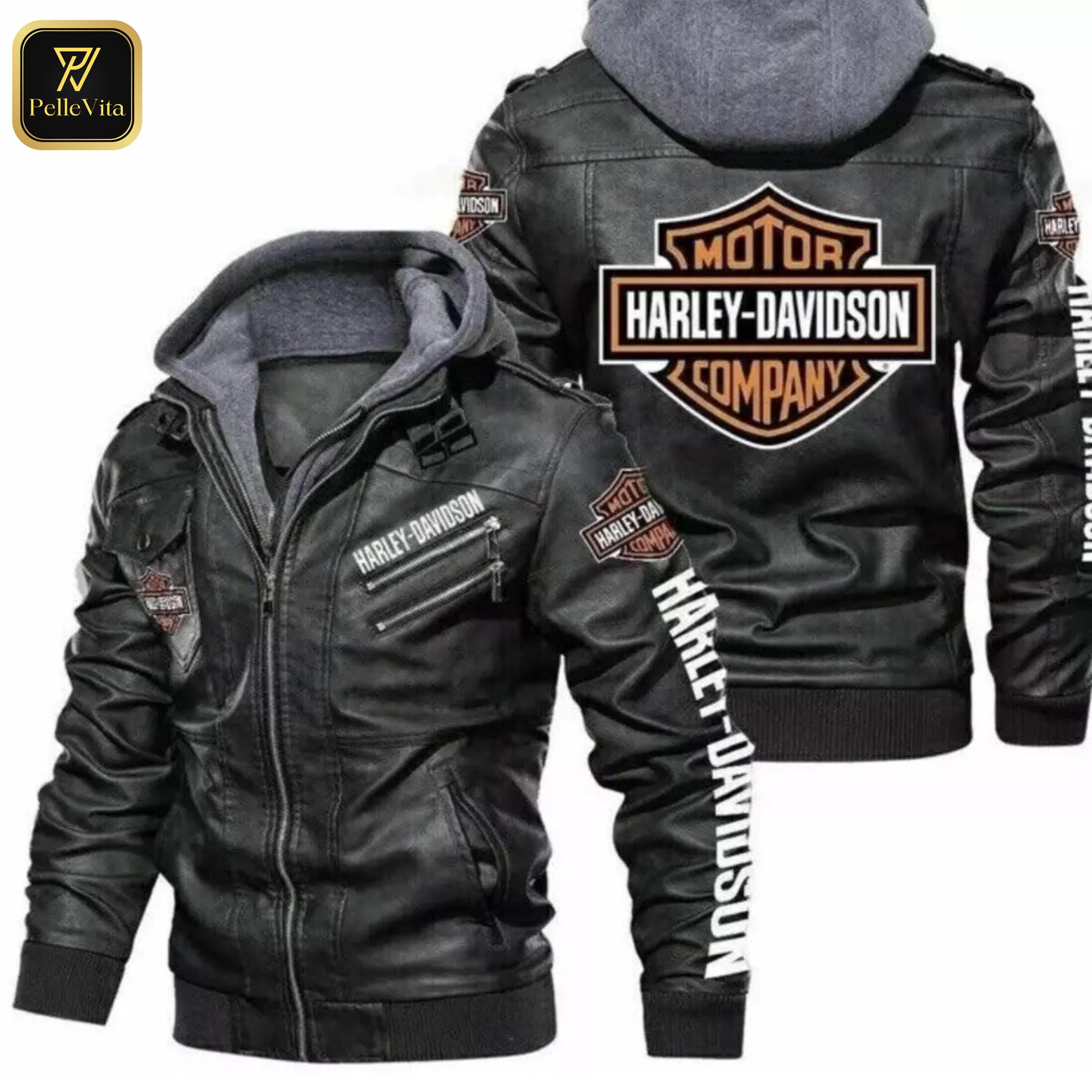 Vintage Leather Harley Davidson Bomber Jacket - Etsy Vintage Leather Harley Davidson Bomber Jacket - Etsy