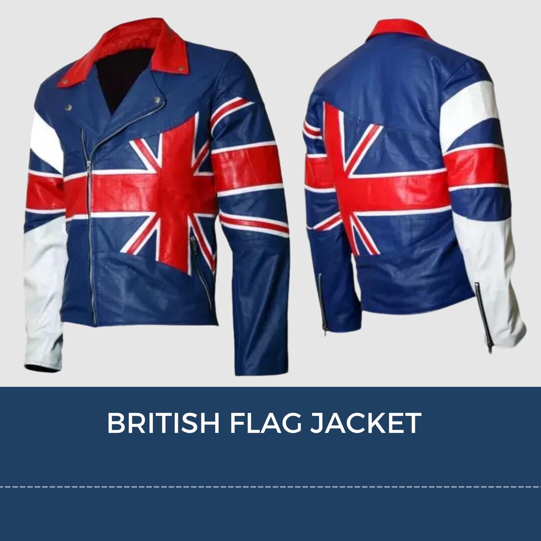 British Flag Jacket British Leather Jacket British Union Jacket Vintage ...