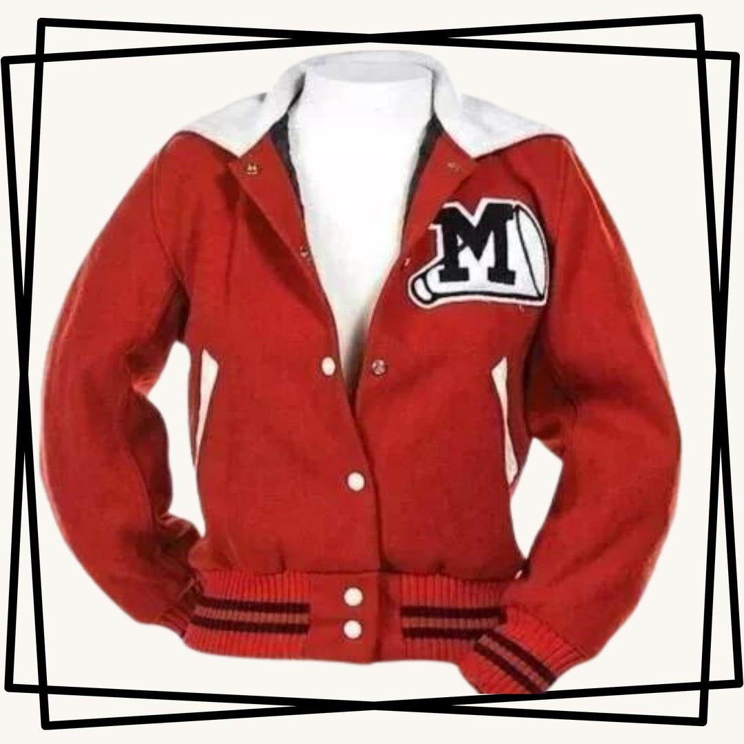 Women's Red Handmade Jacket Glee Cheerios Cheerleading Red Wool Varsity ...