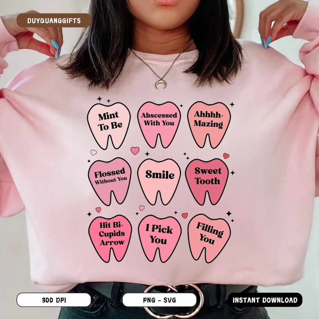 Groovy Dentist Valentine SVG PNG, Dentist Happy Valentine's Day, Retro ...