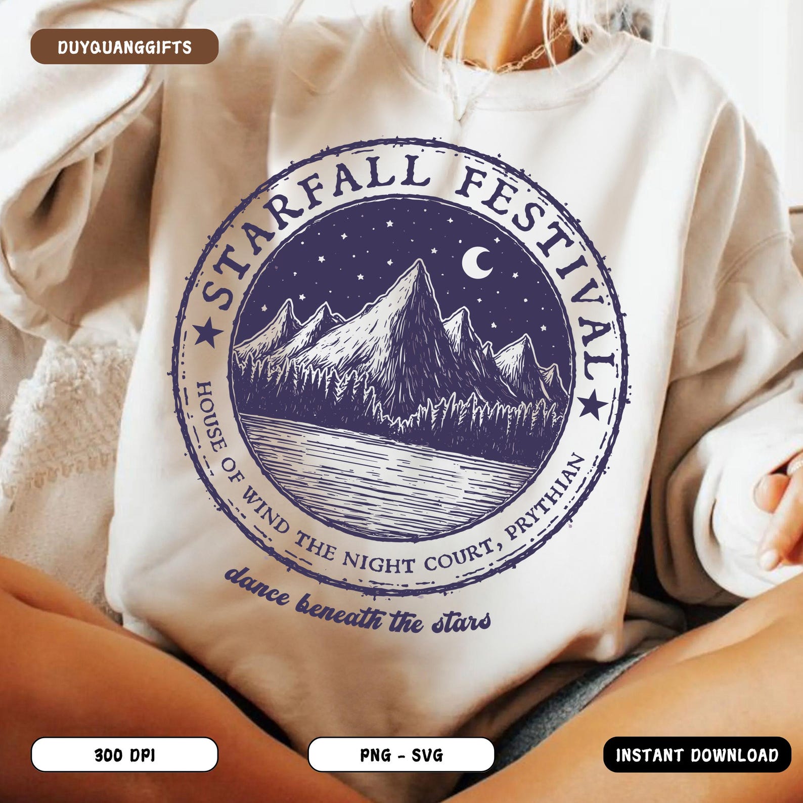 Starfall ACOTAR Shirt PNG, House of Wind Velaris SVG, Night Court ...