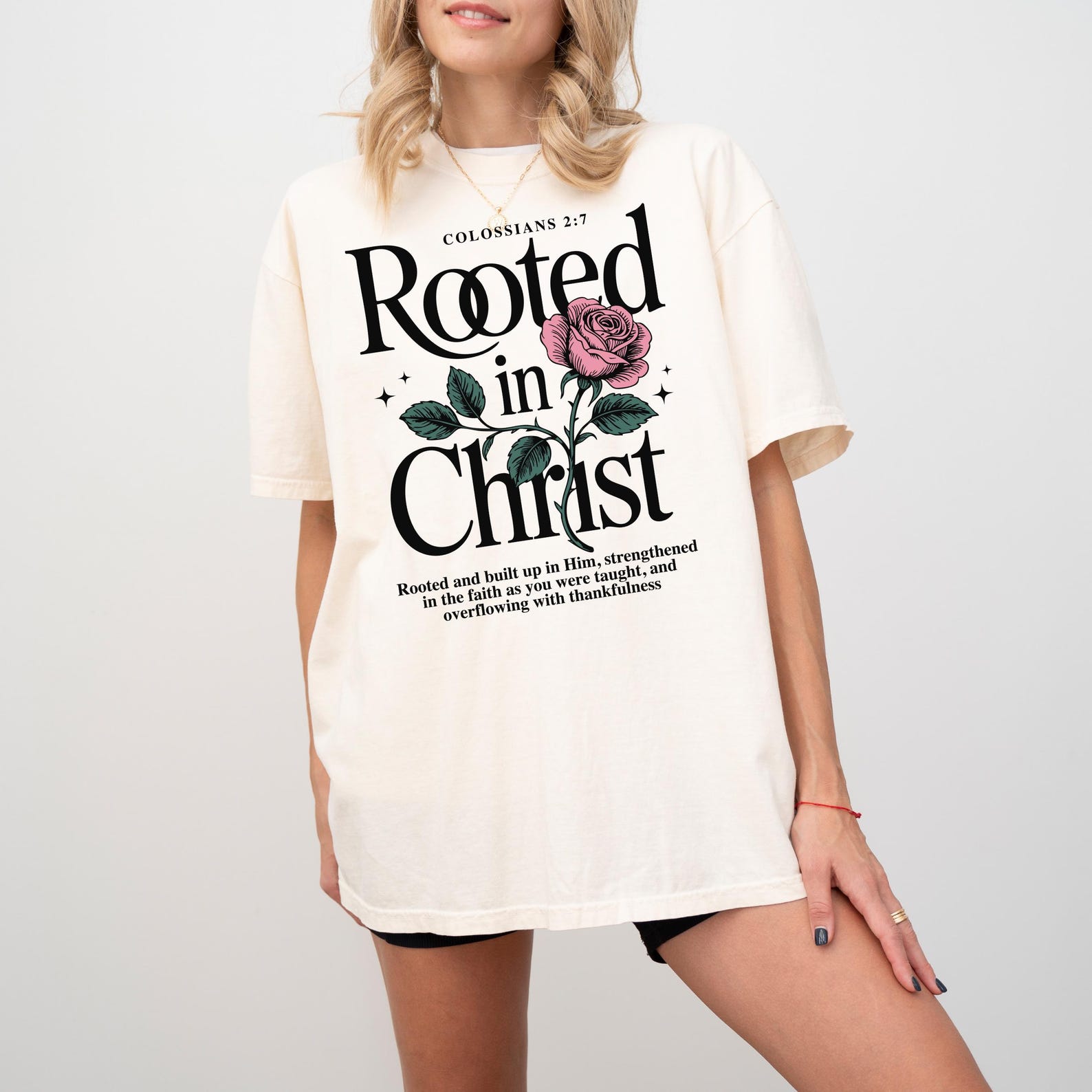 Rooted in Christ PNG SVG, Faith Based Shirt PNG, Bible Verse Christian ...