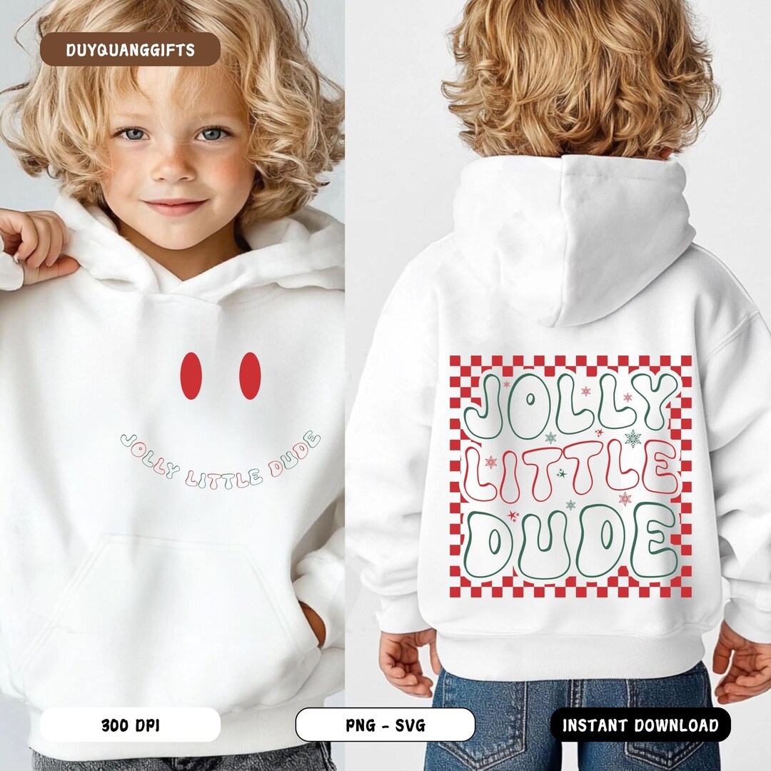 Jolly Little Dude Png Svg, Funny Kids Christmas Svg, Toddler Boy Xmas ...
