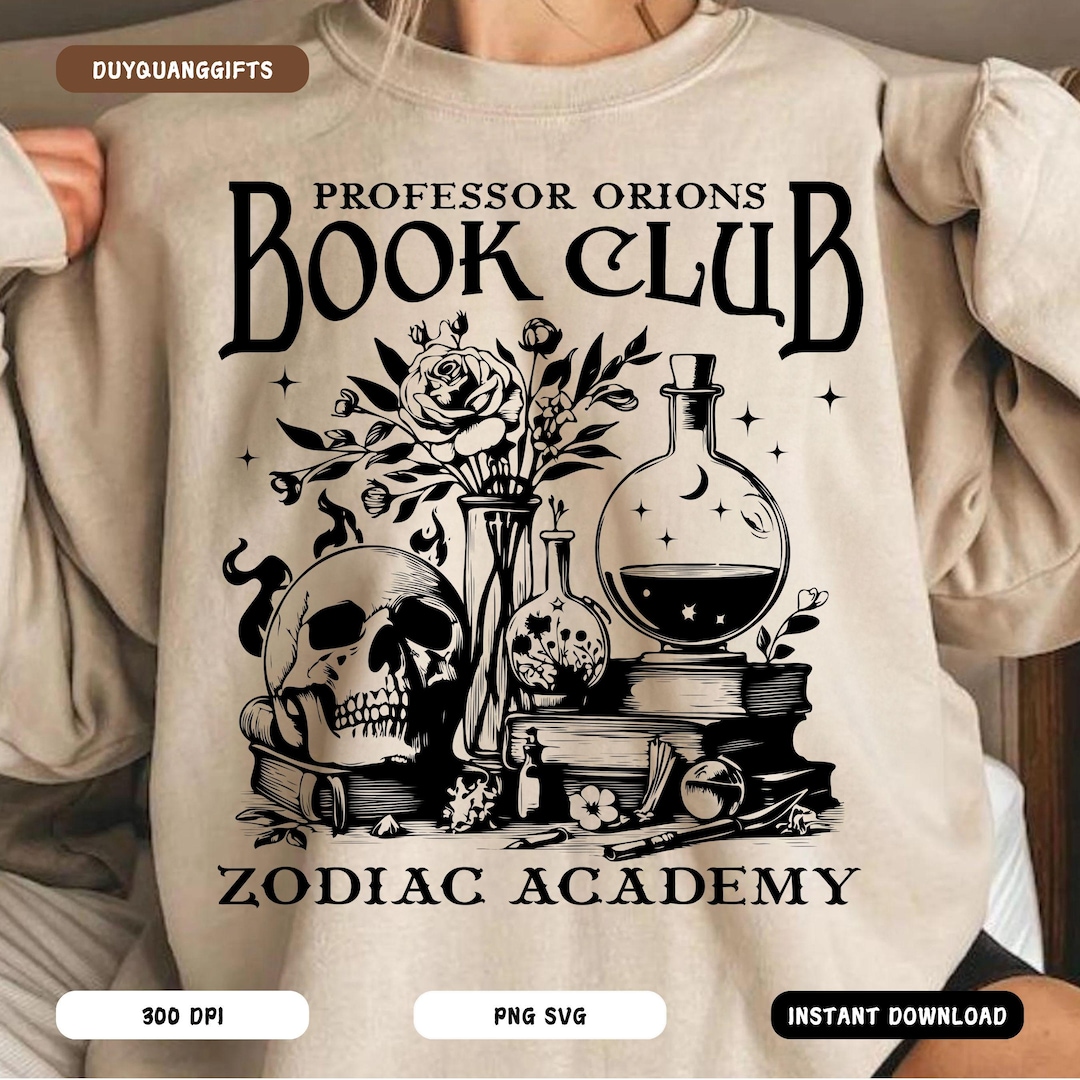 Professor Orions Book Club Png Svg, Zodiac Academy Books Png, Book ...