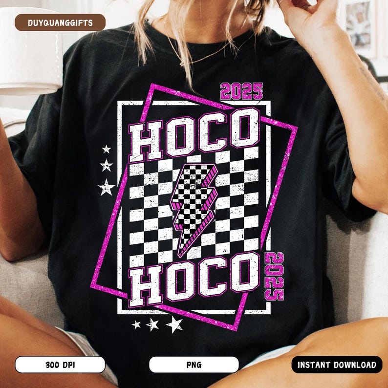 Hoco PNG, Homecoming PNG, High School Reunion PNG, Checkered Lightning ...
