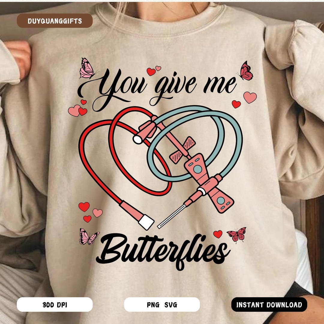 Retro You Give Me Butterflies Png Svg Nurse Valentine Day Medical Lab