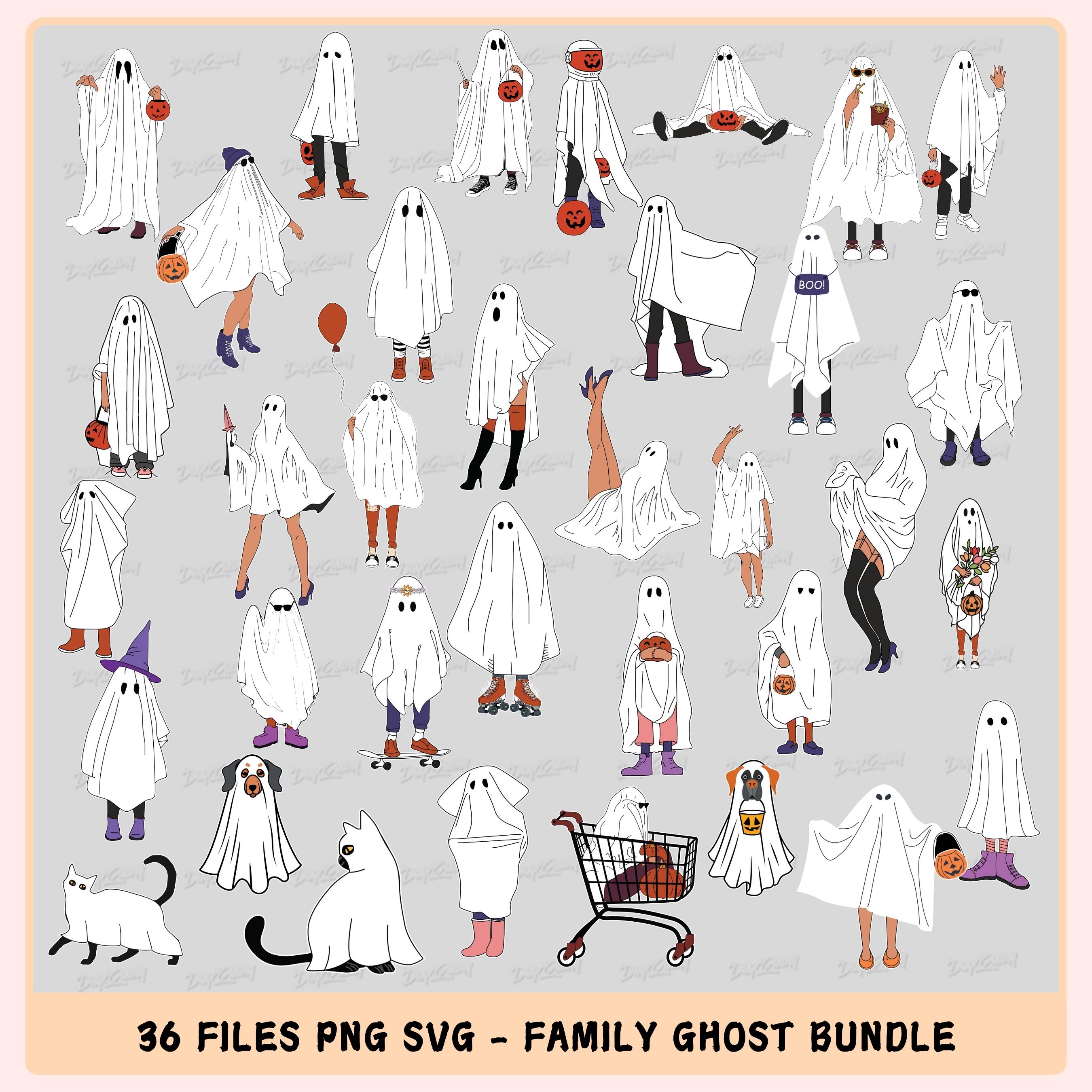 Halloween Family Ghost Bundle SVG PNG, Family Member Png, Family ...