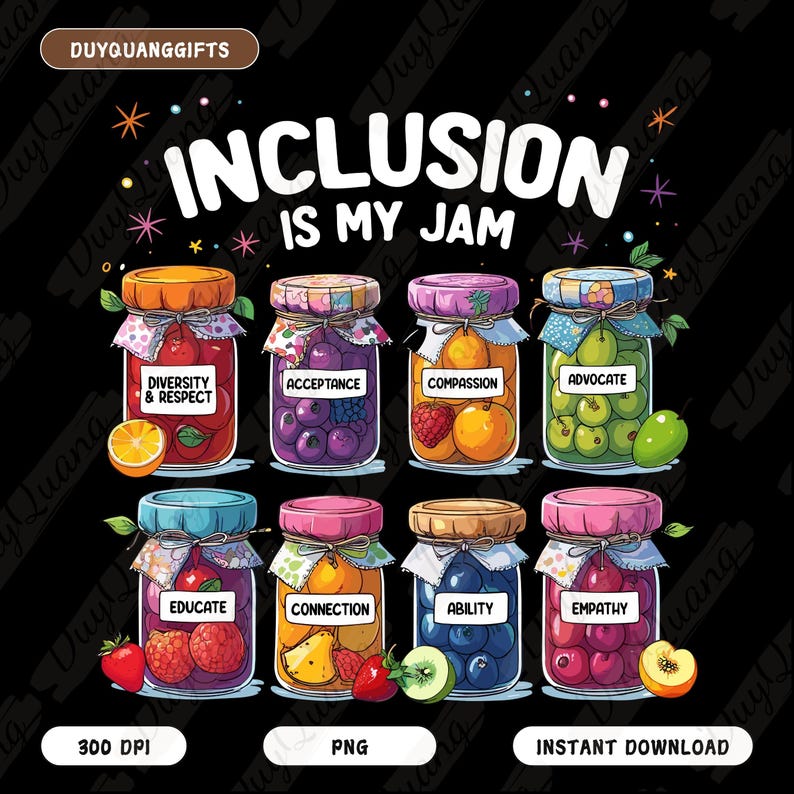 Inclusion is My Jam PNG File, Autism Awareness Png, Inclusion Shirt ...