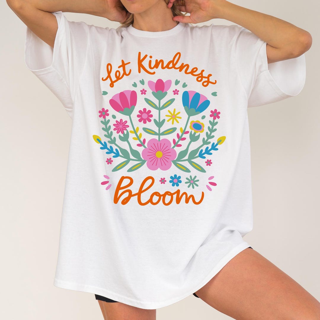 Let Kindness Bloom Svg Png, Retro Flower Png, Boho Floral Svg, Floral ...