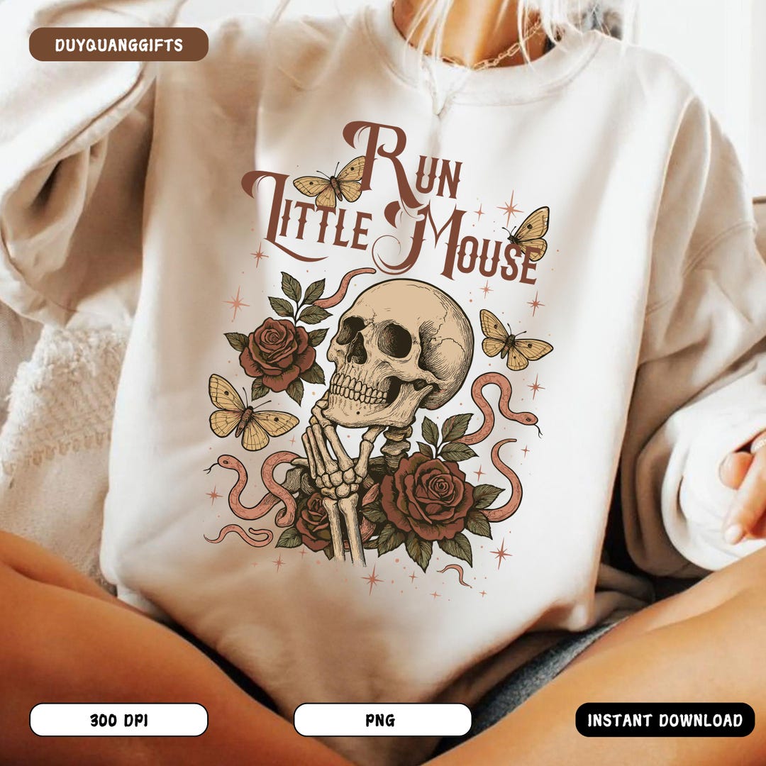 Run Little Mouse PNG, Dark Romance Skeleton Rose PNG, Haunting Adeline ...
