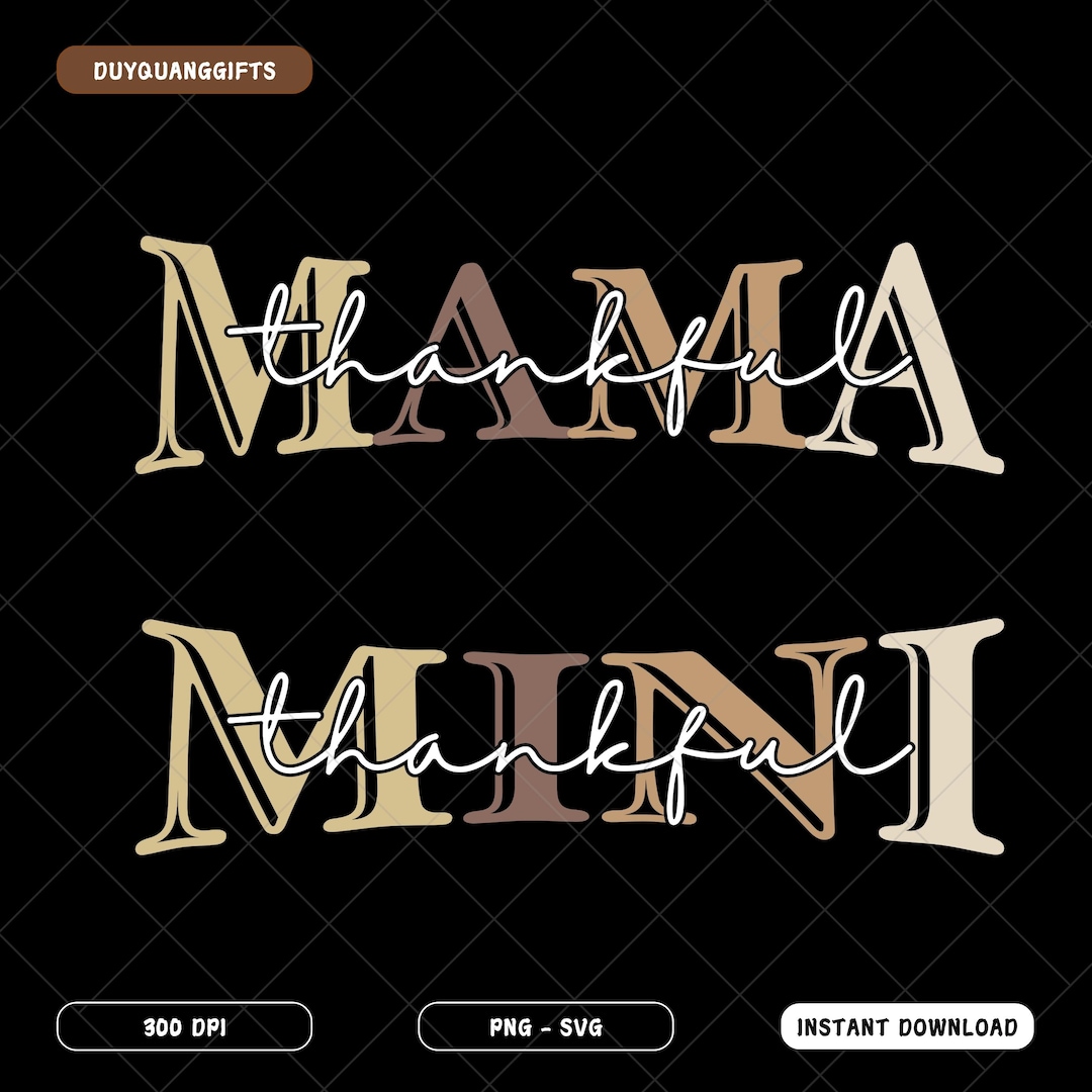 Retro Thankful Mama Mini SVG PNG, Vintage Thanksgiving Svg, Fall Mommy ...