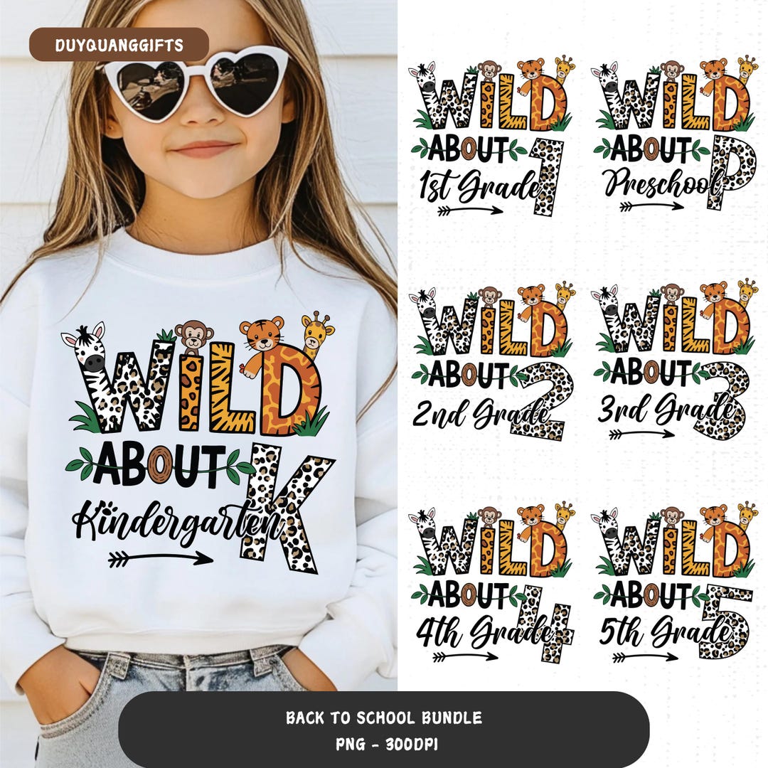 Wild About Grades Bundle PNG, Back to School PNG, First Day of School ...