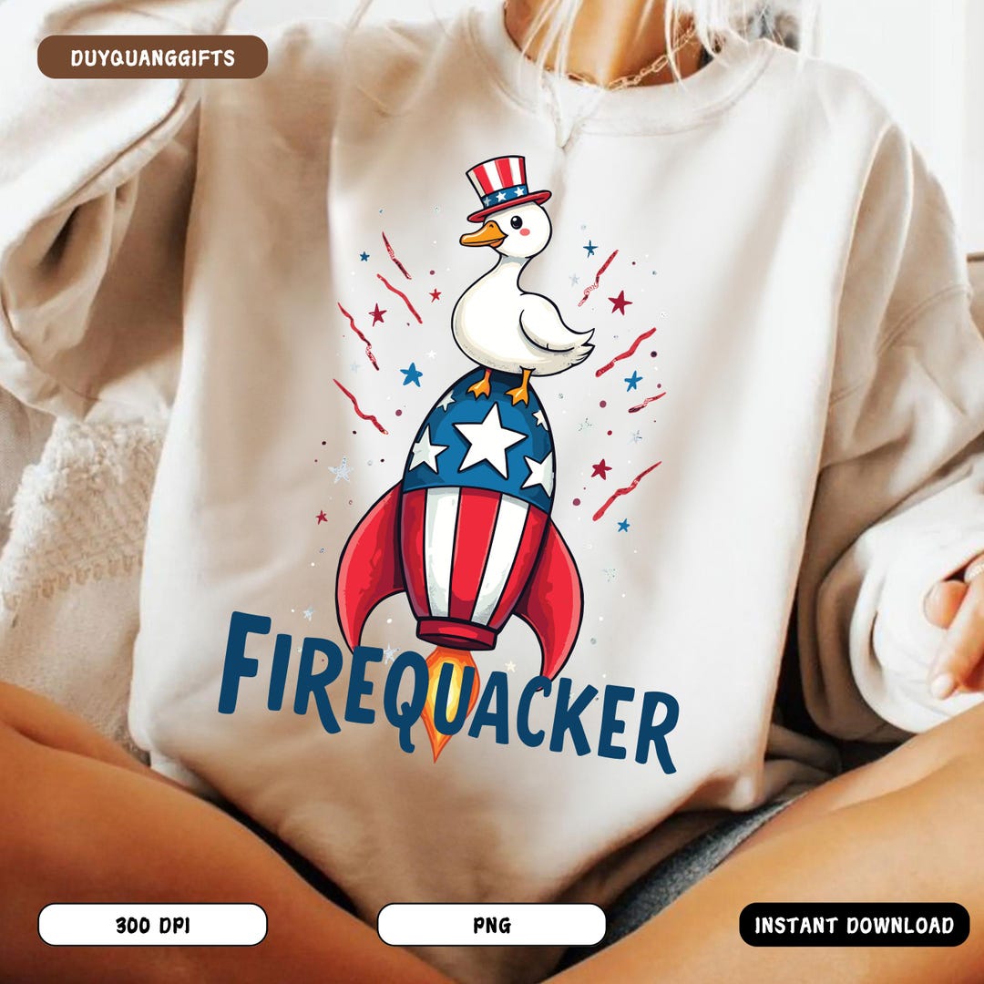 Firequacker PNG, Funny Goose 4th of July Sublimation PNG, Patriotic USA ...