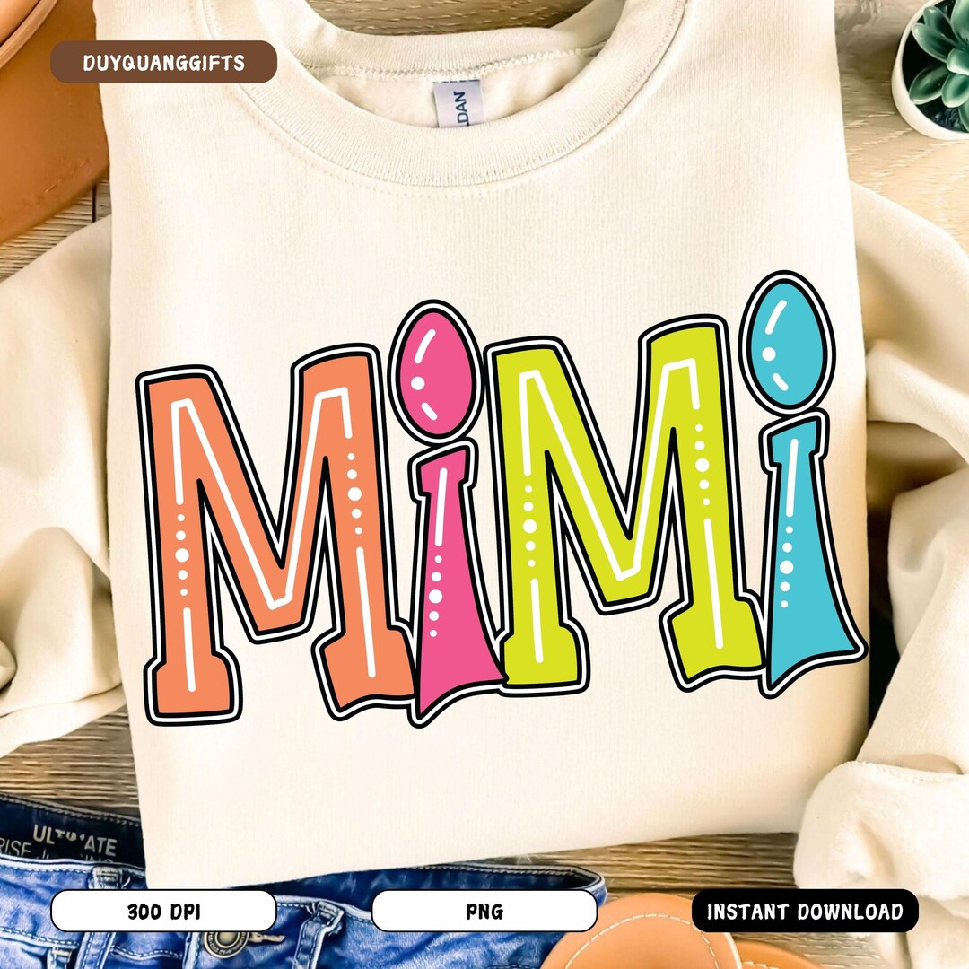 Colorful Mimi PNG, Retro Mimi Birthday Shirt Design, Happy Mother's Day ...