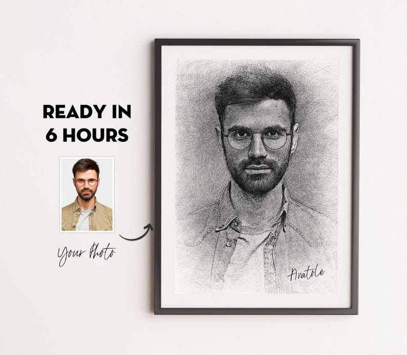 Custom Portrait Pencil Drawing Sketch From Photo, Personalized Pencil ... Custom Portrait Pencil Drawing Sketch From Photo, Personalized Pencil ...