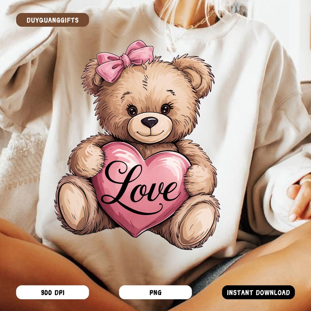 Bear With Heart PNG, Valentines Day Bear Png, Love Bears Png, Cute Bear ...