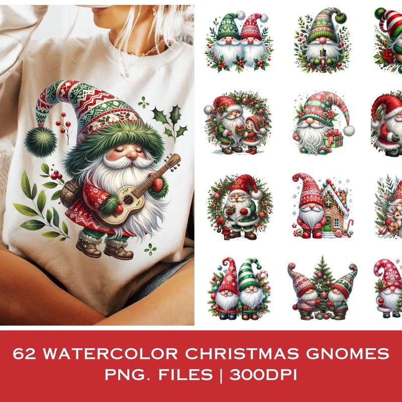 Christmas Gnomes Clipart - Etsy