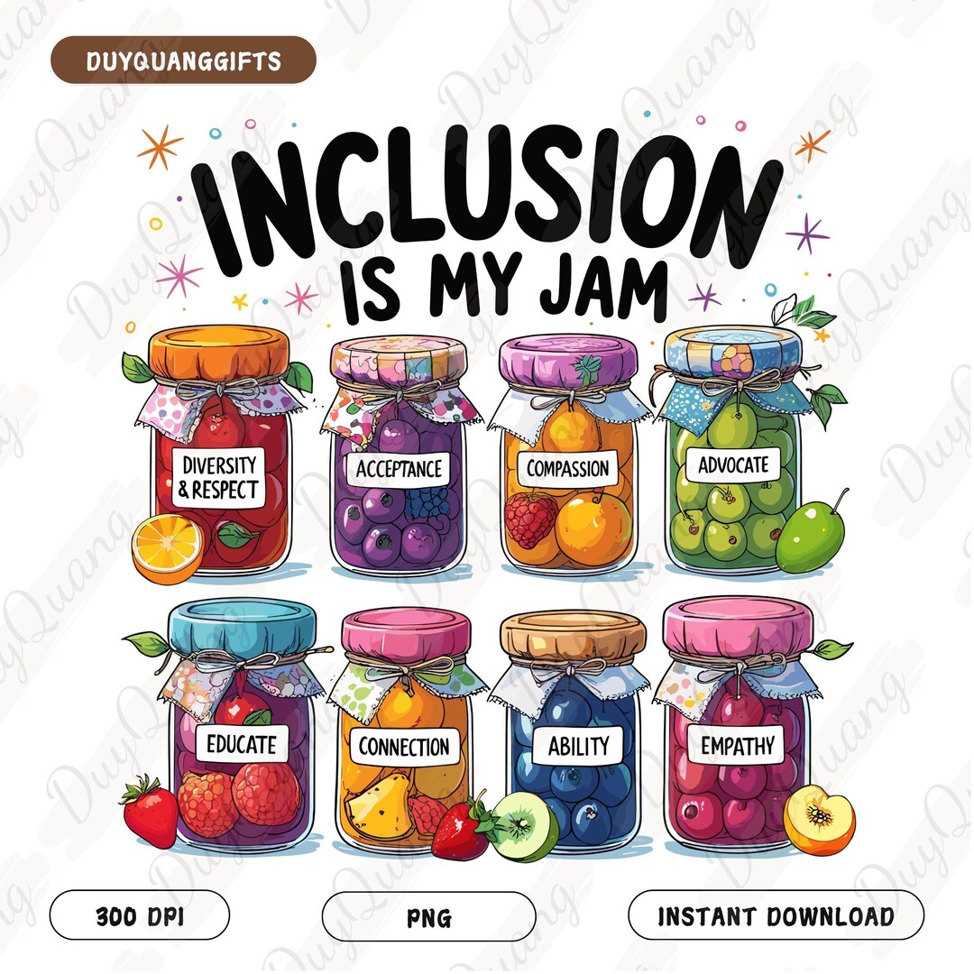 Inclusion is My Jam PNG File, Autism Awareness Png, Inclusion Shirt ...