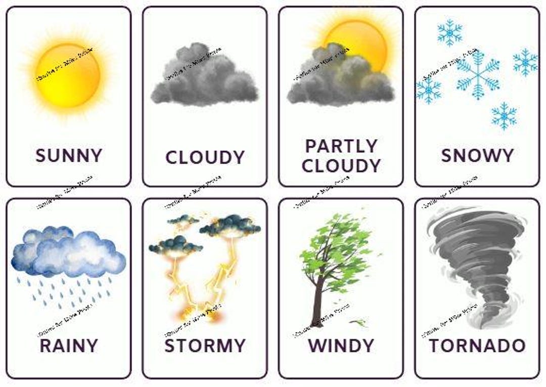 Weather Flashcards - Etsy