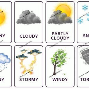 Weather Flashcards - Etsy