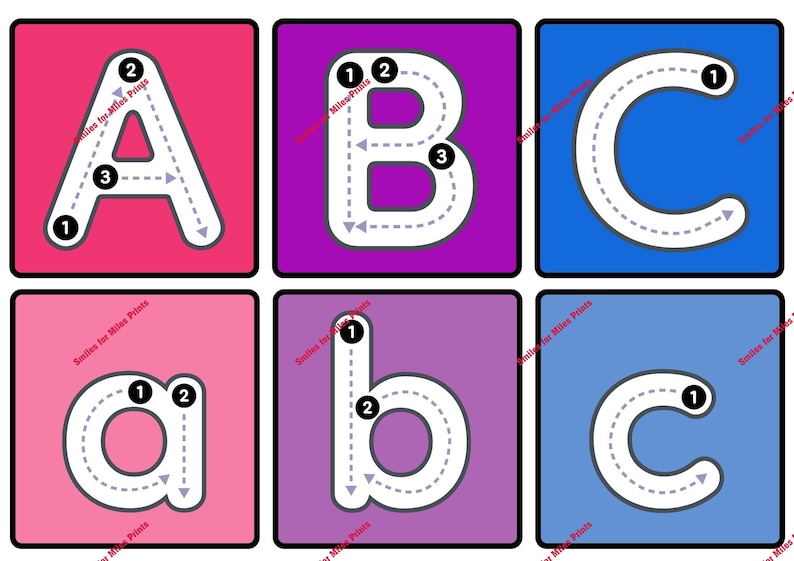 DIGITAL Lowercase and Uppercase Letter Tracing - Etsy