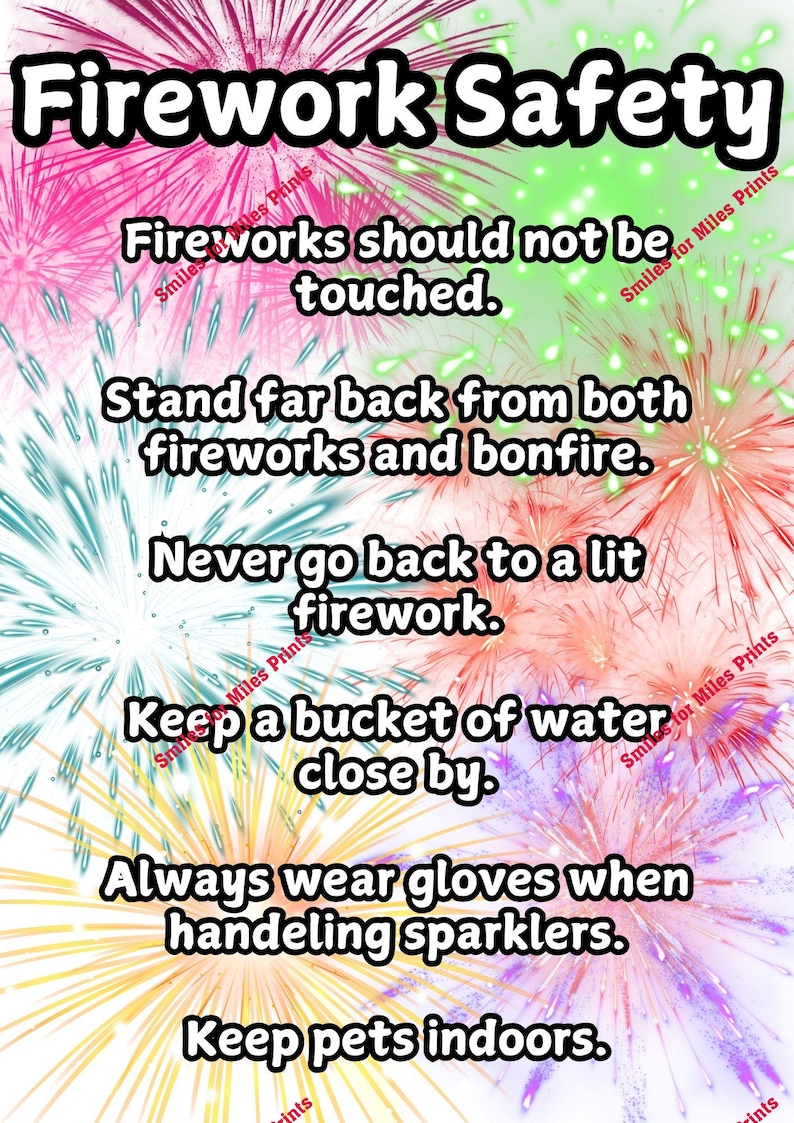 Fireworks Safety Poster - Etsy