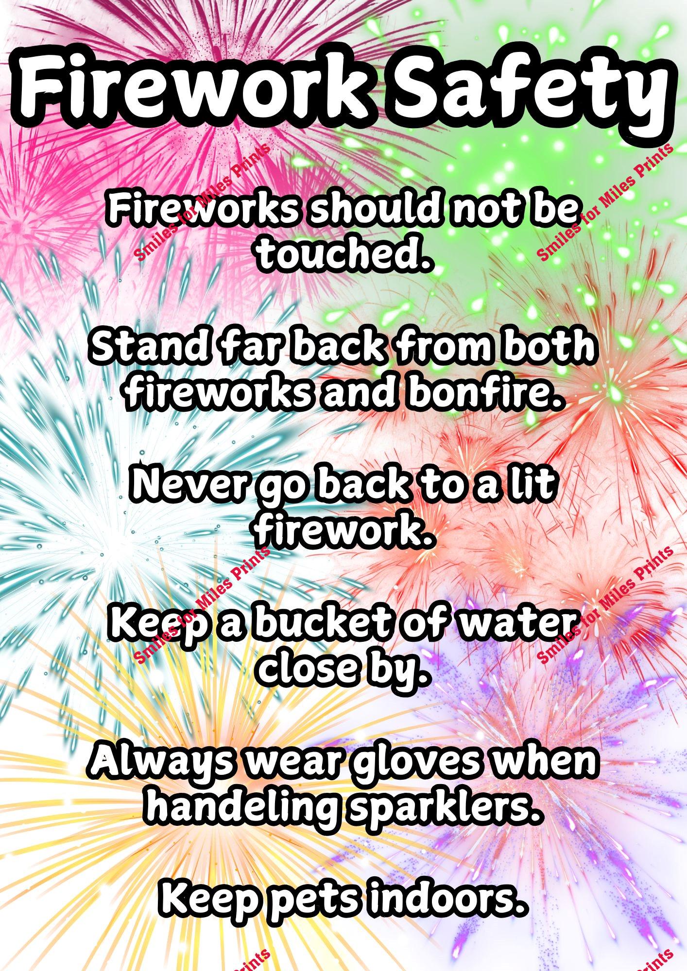 Fireworks Safety Poster - Etsy UK