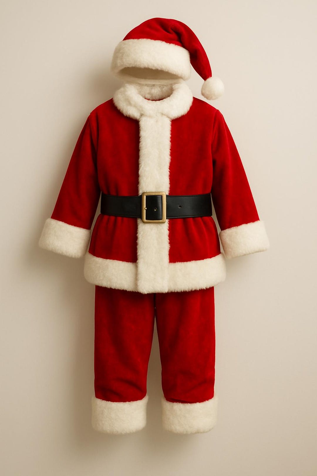 Deluxe Santa Suit Costume | Red Wool, Faux Fur Trim | Adult Christmas ...