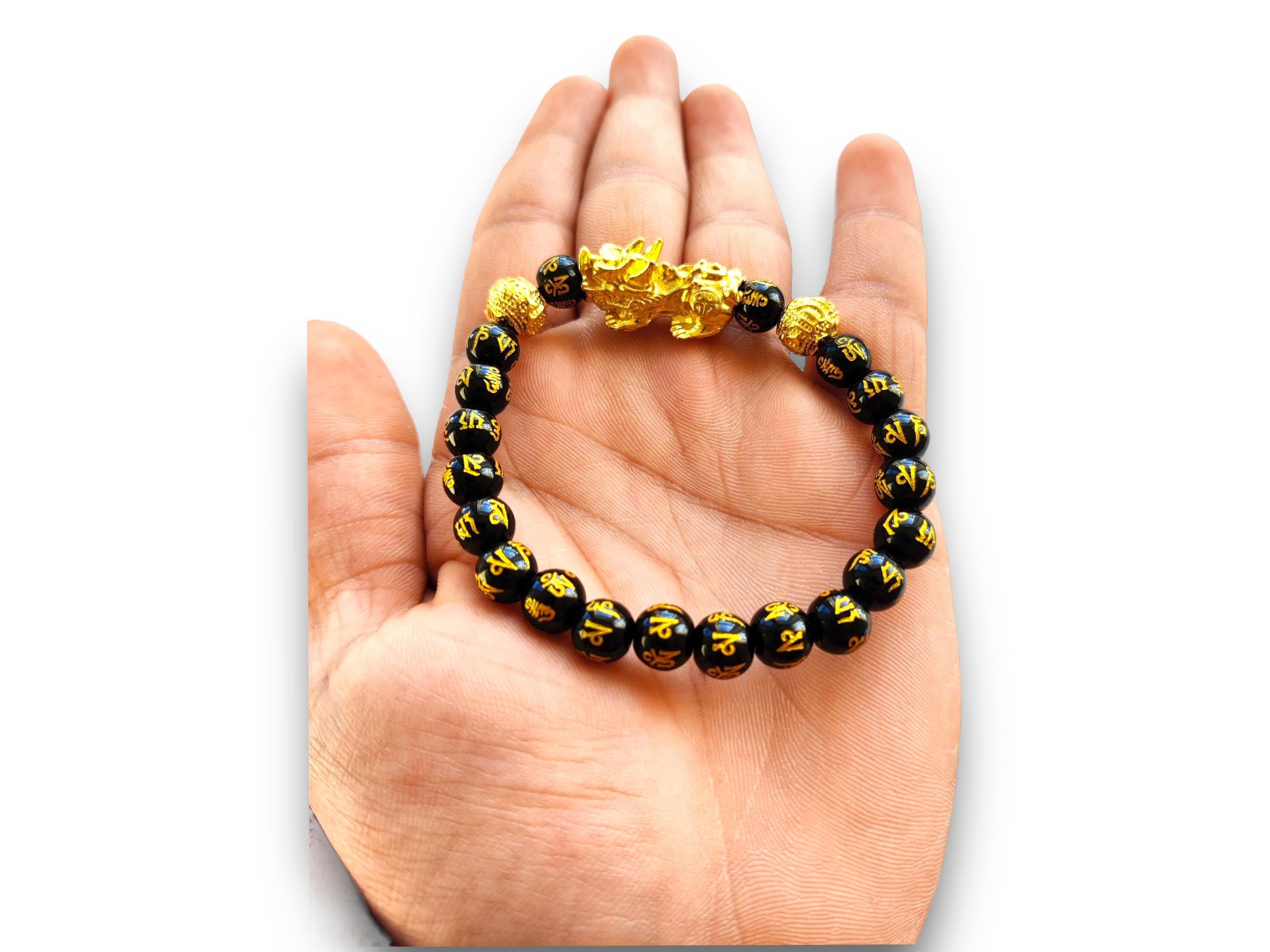 Feng Shui Pixiu Bead Bracelets for All, 8mm Black Obsidian Wealth ...