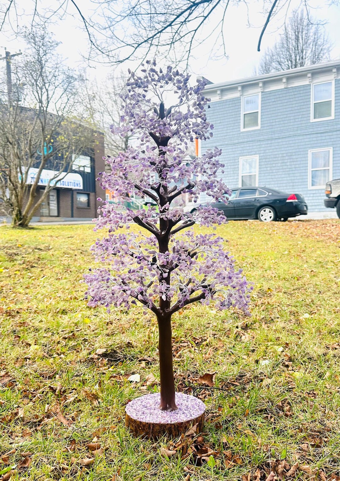 Natural Amethyst Crystal Tree With 3000 Beads – Handmade Gemstone ...