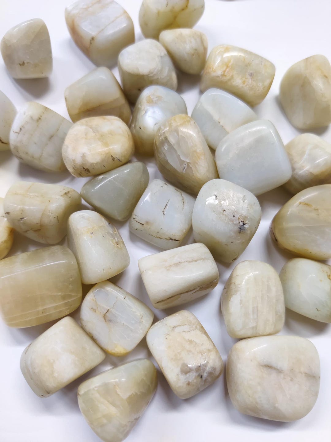 Natural Milky Moonstone Tumbled Stones | Crystal for Intuition, Balance ...