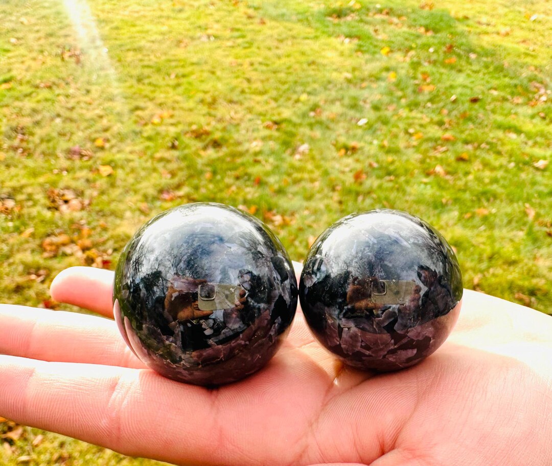 Indigo Gabbro Sphere – Medium (36-41mm) & Large (42-51mm) – Natural ...
