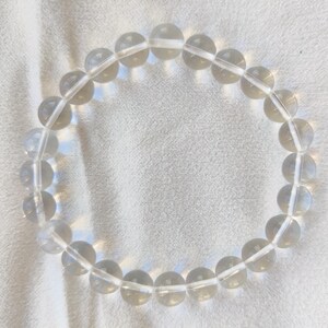 Clear Quartz Bracelet - Natural Clear Crystal Gemstone Stretch Bracelet ...