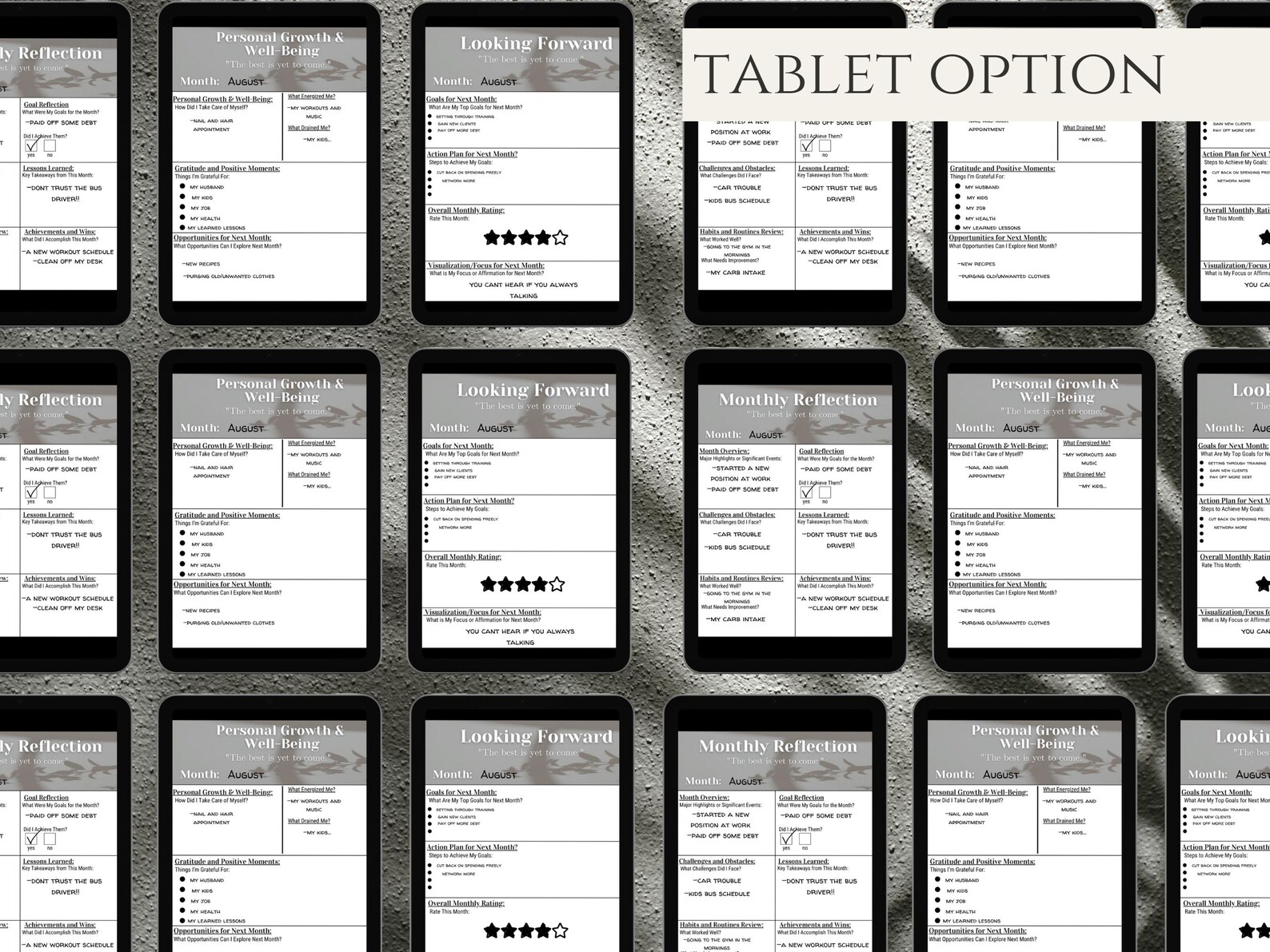 Monthly Reflection Tracker, Printable Monthly Tracker, Reflection ...
