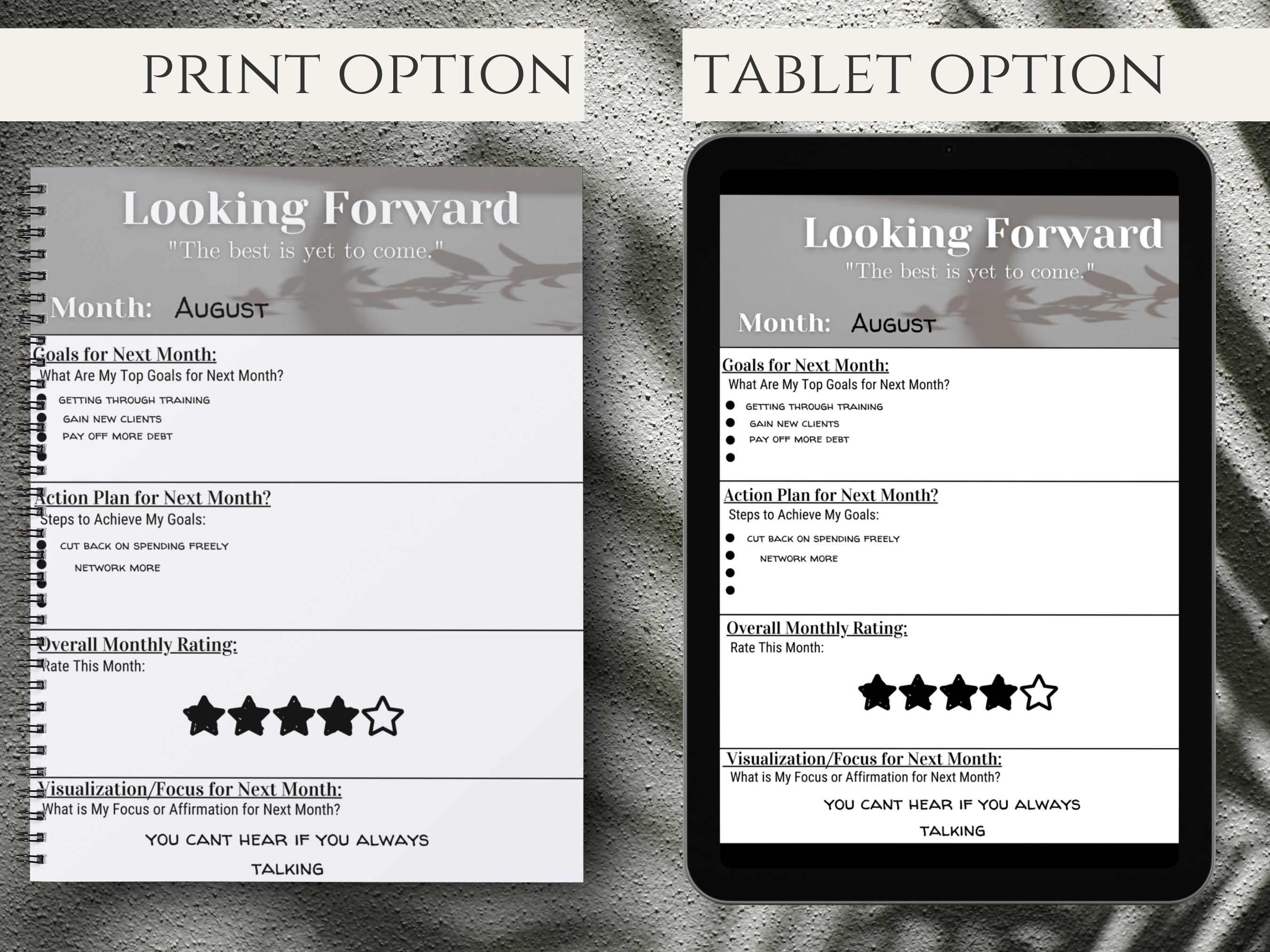 Monthly Reflection Tracker, Printable Monthly Tracker, Reflection ...