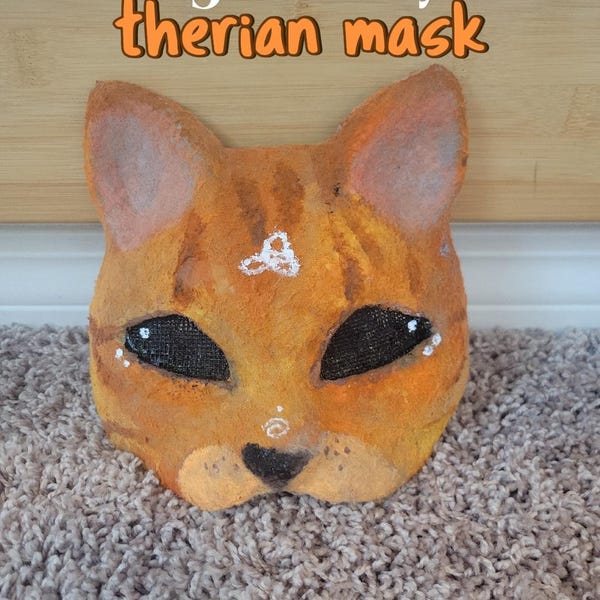 Therian Orange Tabby Cat Mask - Etsy
