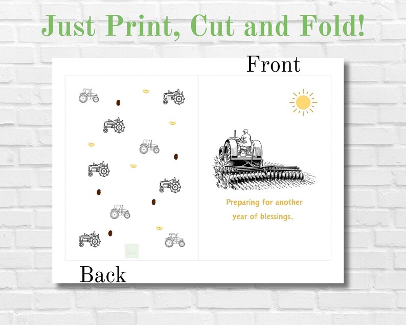 Printable Farming Greeting Card Preparing for Blessings - Etsy