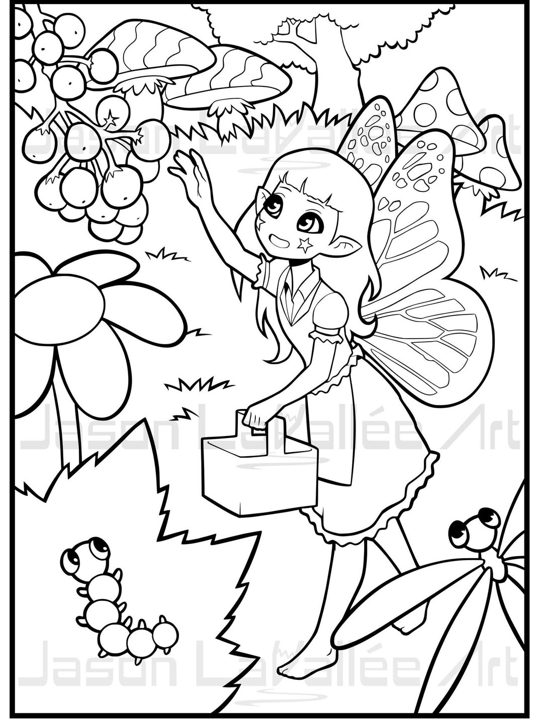 Coloring Pages, Digital Print, Line Art, Fairy, Fairies, Cute, Activity ...