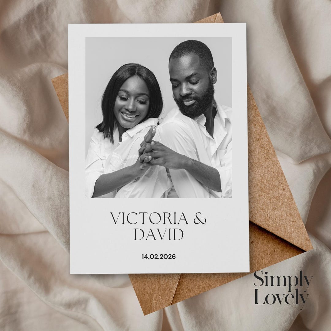 Polaroid Style Wedding Editable Template, Modern Minimalist Photo ...