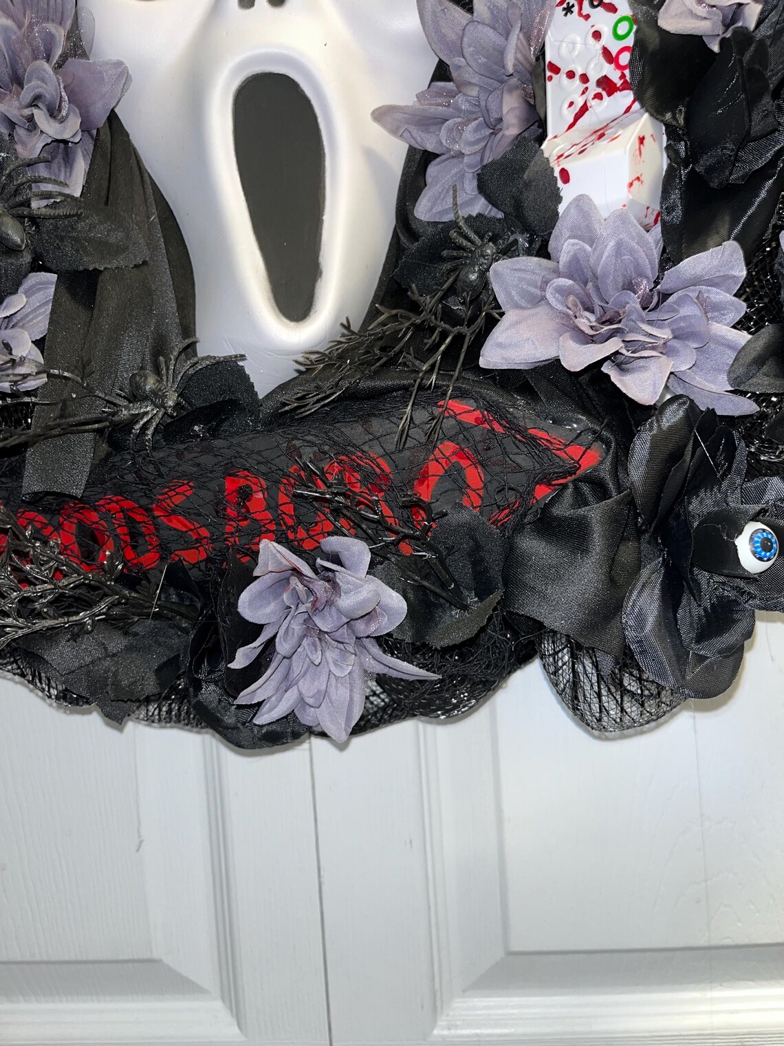 Spooky Halloween Wreath: Horror Door Hanger, Ghost or Scream Wreath - Etsy