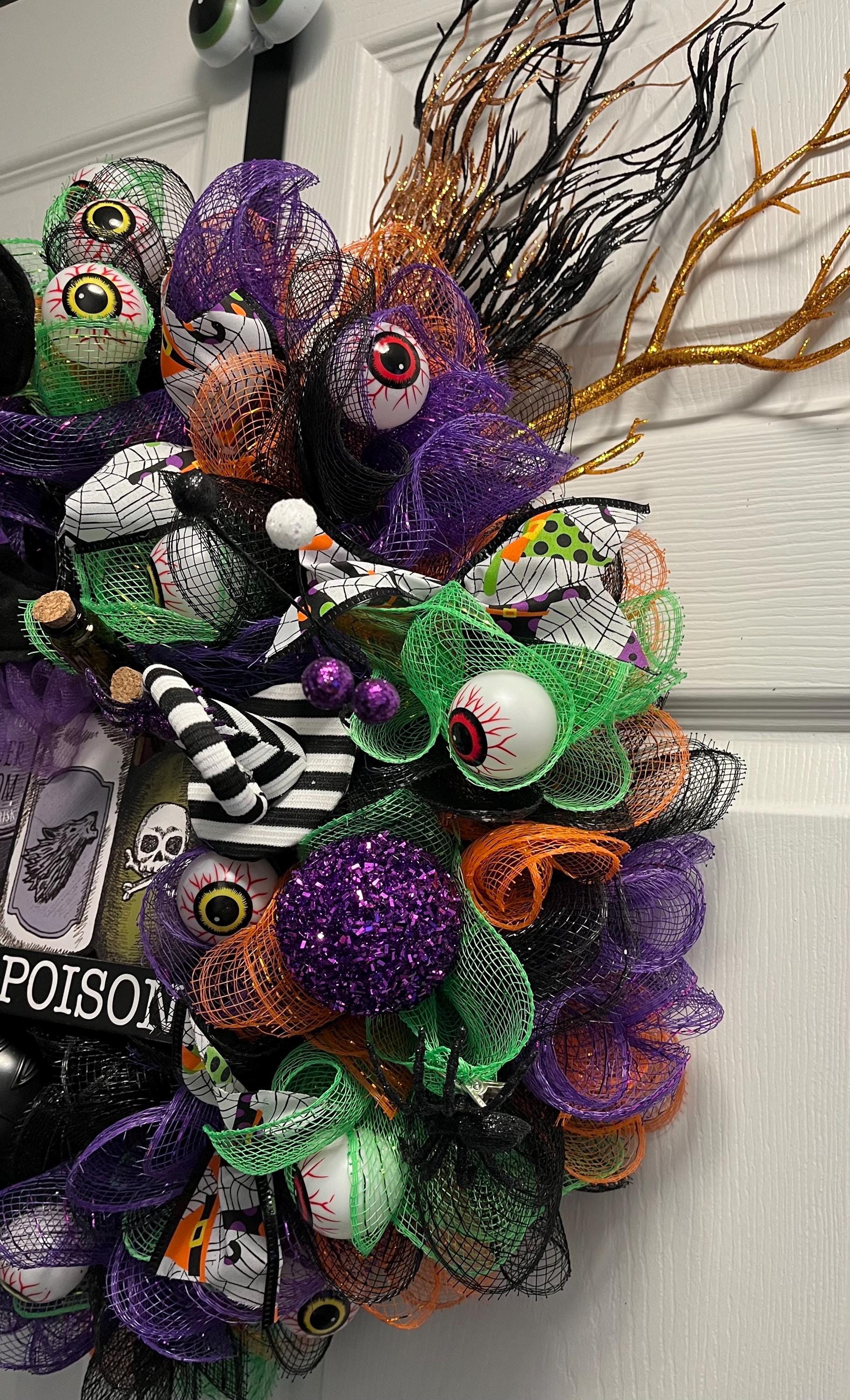 Halloween Witch Hat Wreath: Spooky Door Hanger Decor - Etsy