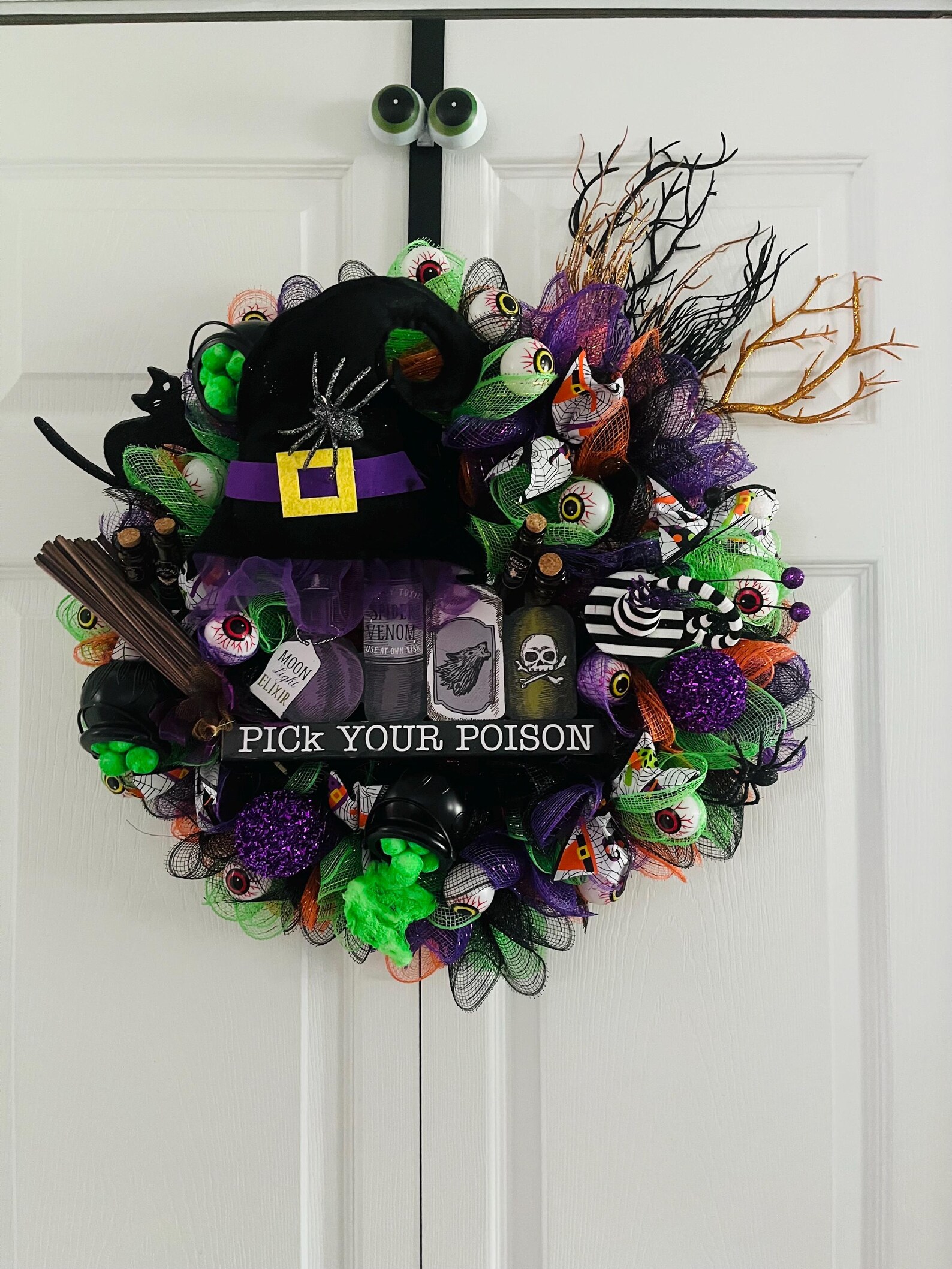 Halloween Witch Hat Wreath: Spooky Door Hanger Decor - Etsy