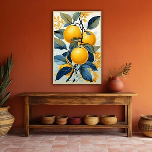 Set of 6 Lemon X Blossom Watercolor Prints, Fruit Wall Art Collection ...