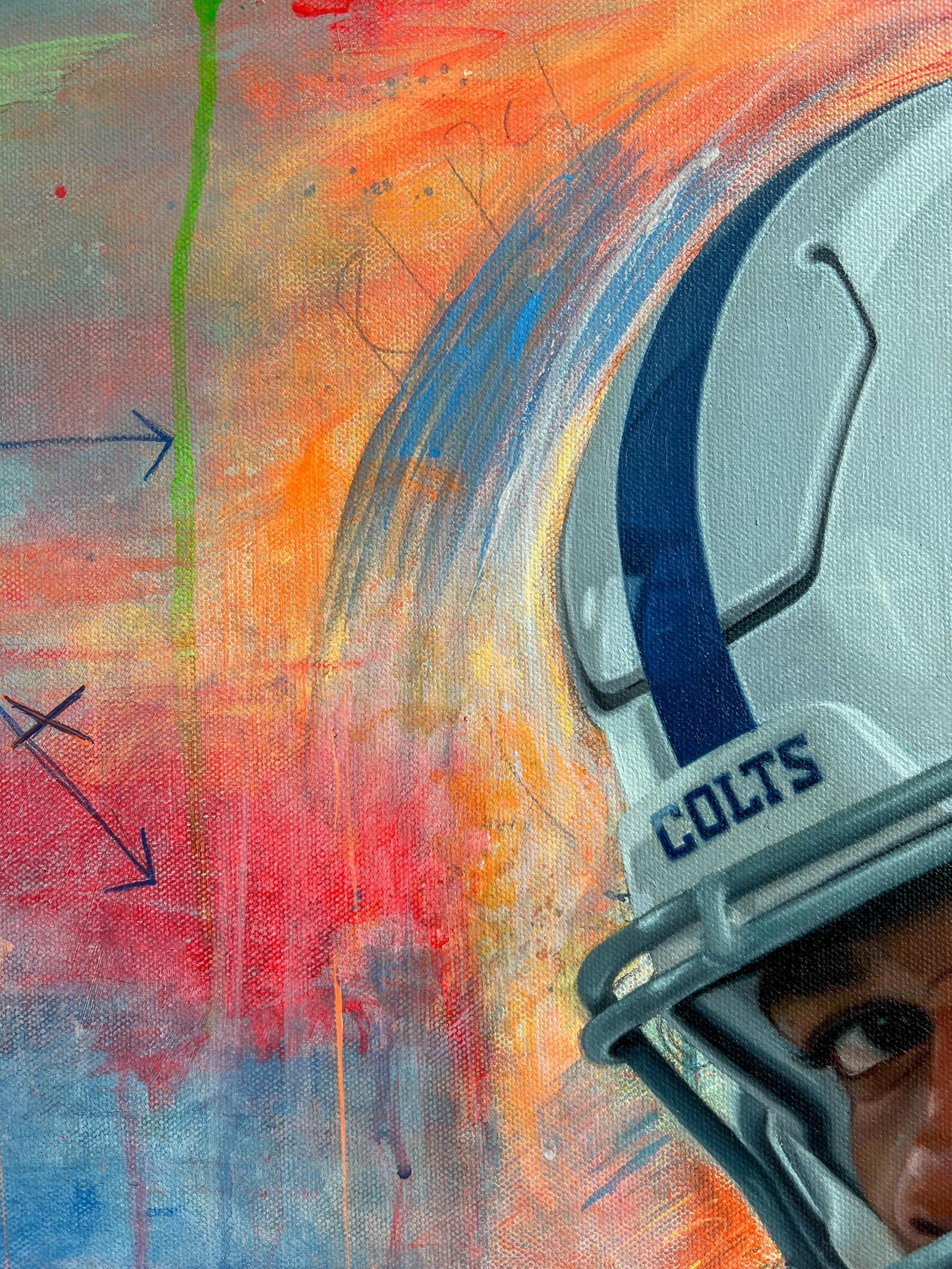 Anthony Ridchardson, Colts, Sports Art, Football Painting, Football Art ...