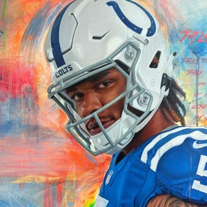 Anthony Ridchardson, Colts, Sports Art, Football Painting, Football Art ...