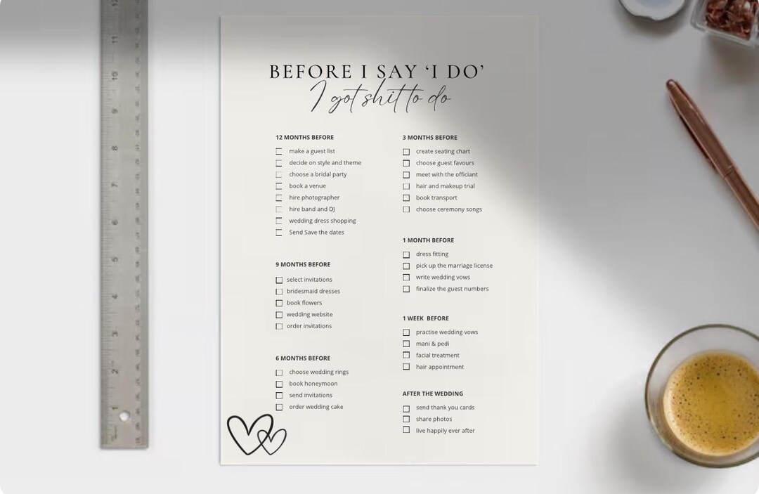 Ultimate Wedding Checklist | Digital Wedding Planner | Printable ...
